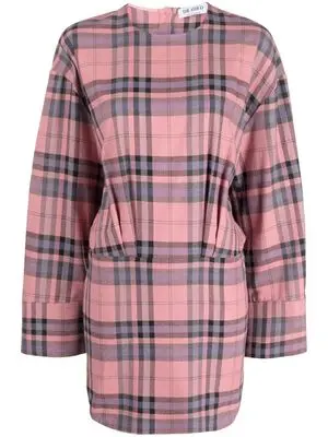 Attico Plaid-pattern Mini Shift Dress