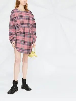 Attico Plaid-pattern Mini Shift Dress