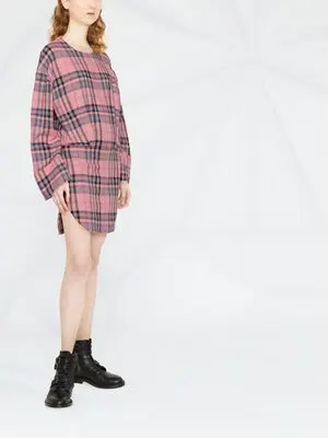 Attico Plaid-pattern Mini Shift Dress