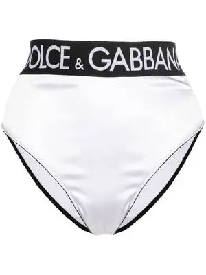 Dolce & Gabbana Logo-waistband Satin Briefs - White