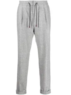 Brunello Cucinelli Chevron Drawstring-waist Trousers