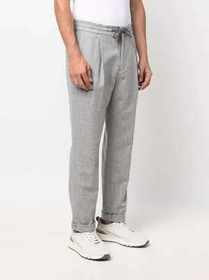 Brunello Cucinelli Chevron Drawstring-waist Trousers