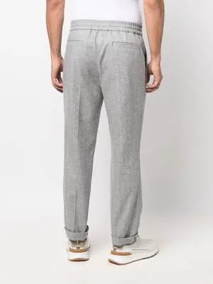 Brunello Cucinelli Chevron Drawstring-waist Trousers