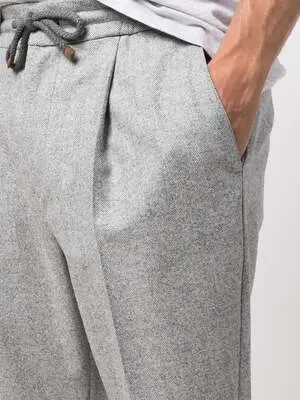 Brunello Cucinelli Chevron Drawstring-waist Trousers