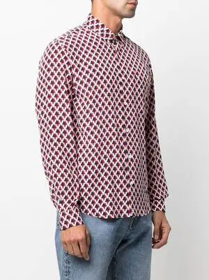 Valentino Garavani Veehive-print Silk Shirt - White