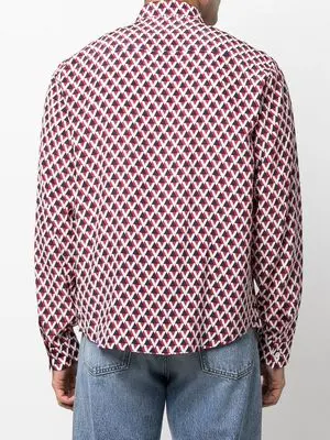 Valentino Garavani Veehive-print Silk Shirt - White