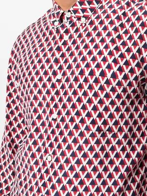 Valentino Garavani Veehive-print Silk Shirt - White