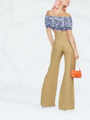 Dolce & Gabbana Majolica-print Crop Top - Blue