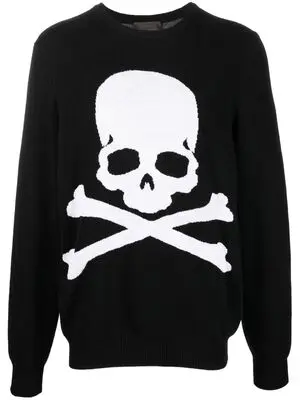 Philipp Plein Intarsia Skull-knit Jumper