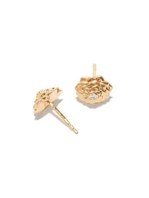 SYDNEY EVAN 14kt Yellow Camellia Diamond Stud Earrings