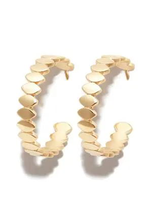 SYDNEY EVAN Medium 14kt Yellow Marquis Hoops - Gold