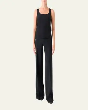 Akris Scoop-neck Sleeveless Tank Top