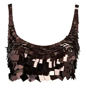 Simkhai Ronette Paillette-Embellished Bralette - Brown
