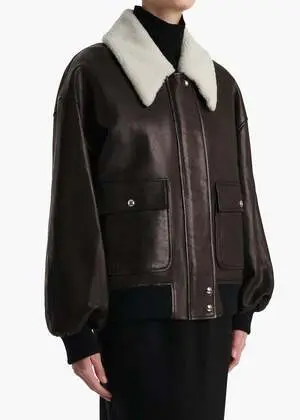 Khaite Shellar Leather Jacket - Black