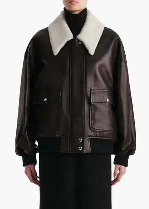 Khaite Shellar Leather Jacket - Black