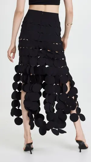 A.W.A.K.E. Mode A. W.a. K.e. Mode Lazer Cut Multi Circle Skirt