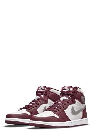 JORDAN Air 1 Retro High Top Sneakers 611 Bordeaux/ Silver