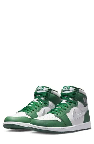 JORDAN Air 1 Retro High Top Sneakers Gorge Green/ Silver