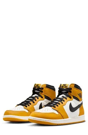 JORDAN Air 1 Retro High Top Sneakers Yellow Ochre/black/sail