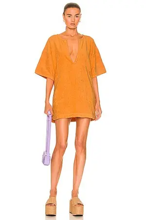 TERRY. L'estate Poncho Mini Dress In Orange