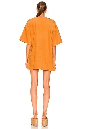 TERRY. L'estate Poncho Mini Dress In Orange