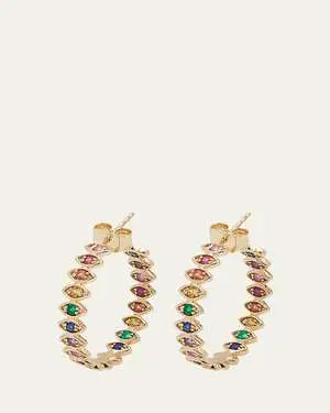 SYDNEY EVAN Marquis Evil Eye Hoop Earrings
