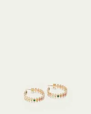 SYDNEY EVAN Marquis Evil Eye Hoop Earrings
