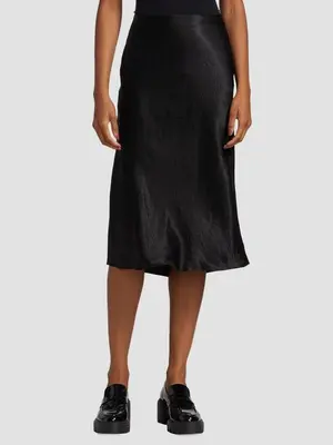 Vince Satin Midi-skirt - Black