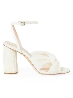 LOEFFLER RANDALL Women's Reed Pleated Twist Sandals - Pearl  - Pearl