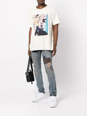 PURPLE BRAND Patchwork Low-rise Slim Jeans