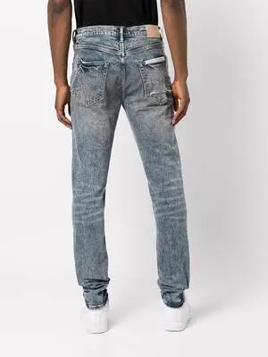 PURPLE BRAND Patchwork Low-rise Slim Jeans