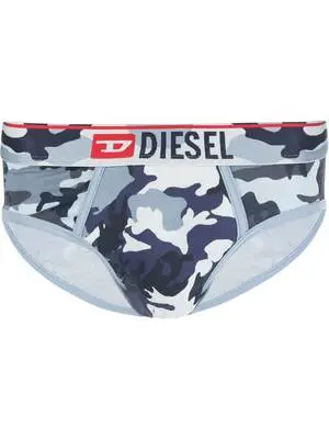 DIESEL® Logo-waistband Camouflage-print Briefs