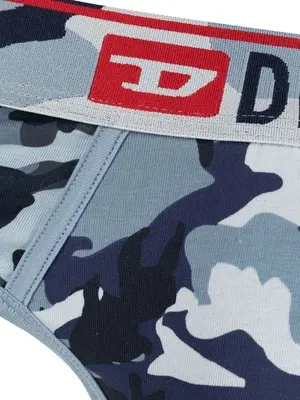 DIESEL® Logo-waistband Camouflage-print Briefs