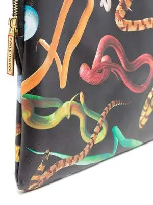 SELETTI Snake-print Laptop Case - Black