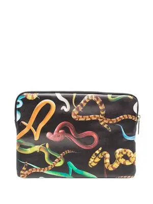 SELETTI Snake-print Laptop Case - Black