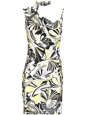 Coperni Abstract-print Cut-out Dress