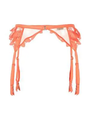 FLEUR DU MAL Lily Lace-embroidered Garter Belt