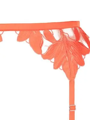 FLEUR DU MAL Lily Lace-embroidered Garter Belt