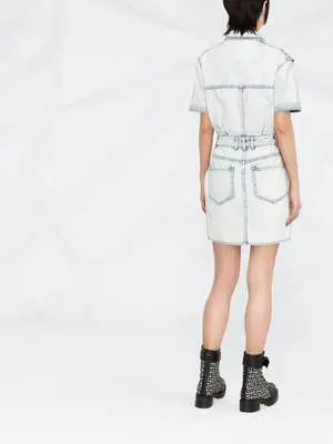 Balmain Double-breasted Denim Mini Dress