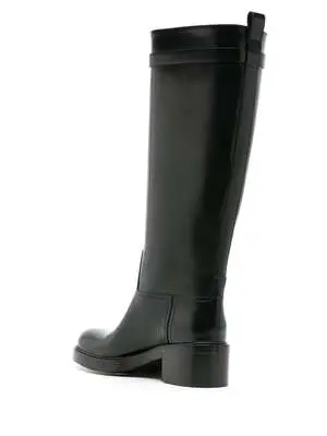 FERRAGAMO Gancini 55mm Knee High Boots - Black