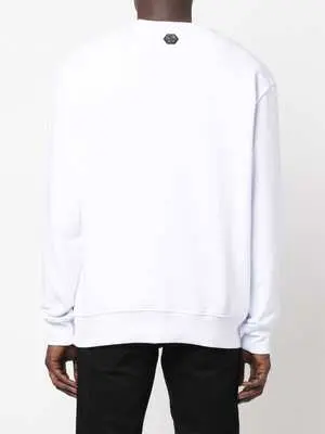 Philipp Plein Skull-print Long-sleeve Sweatshirt - White