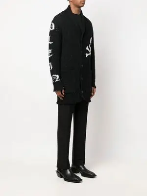 Philipp Plein Intarsia-knit Logo Cardigan