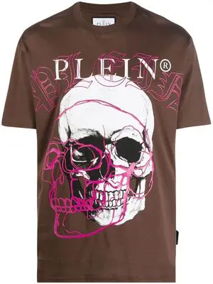 Philipp Plein Round Neck T-shirt - Brown
