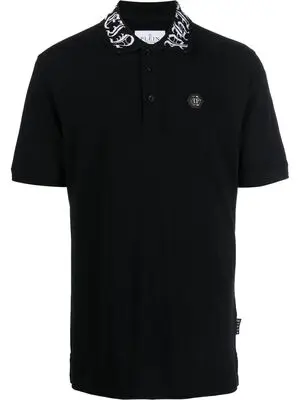 Philipp Plein Tm Short-sleeve Polo Shirt - Black