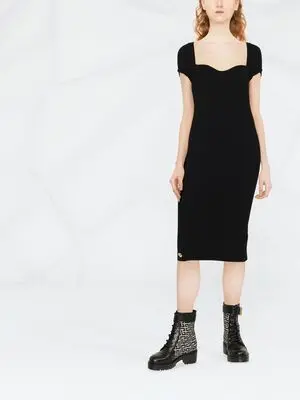 Philipp Plein Rib-knit Midi Dress - Black