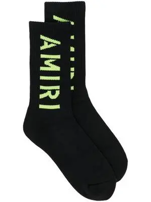 Amiri Logo-print Socks - Black