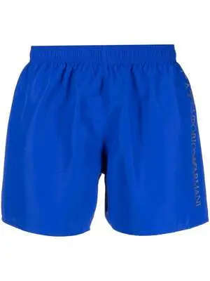 EA7 Logo-print Swim Shorts - Blue