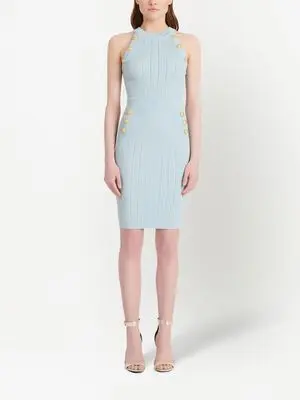 Balmain Knitted Pencil Skirt - Blue
