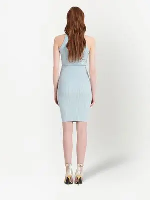 Balmain Knitted Pencil Skirt - Blue