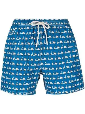 MC2 SAINT BARTH Vespa-motif Swim Shorts - Blue